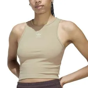 Adidas Originals Essentials Ribbed Tank Top 'stone Khaki