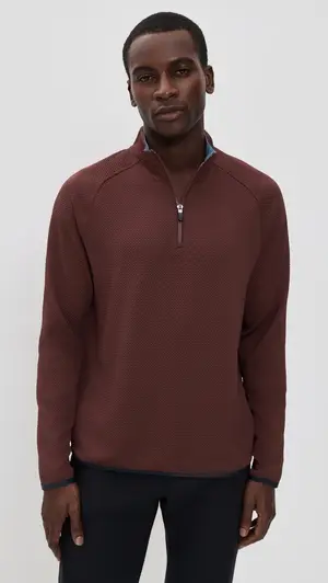 RHONE Founder's Golf 1/4 Zip - Cherry Bark