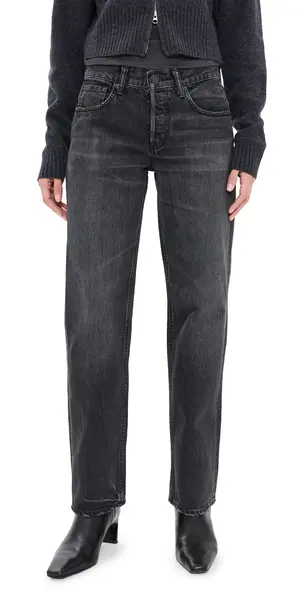 Moussy Vintage Irwin Straight Low Jeans - Black