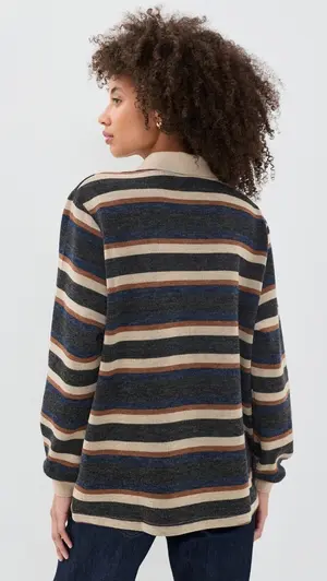 Adidas Stripe Knitted Polo Sweater