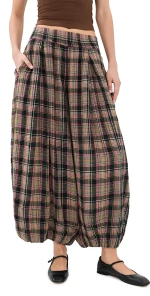 Free People Moonflower Plaid Balloon Pants