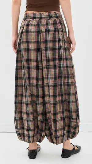 Free People Moonflower Plaid Balloon Pants