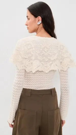 Sea Chandra Lace Long Sleeve Cape Cardigan