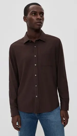 RHONE Wfh Shirt - Dark Espresso