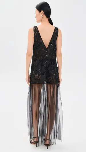AKNVAS Anastasia Beaded Layered Gown