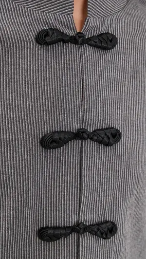 ANOTHER GIRL Stripe Mandarin Collar Jacket