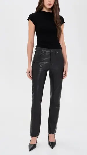 Citizens Of Humanity Savannah Cigarette Lambskin Leather Pants