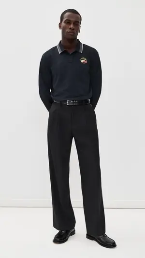 MALBON Trace Long Sleeve Polo