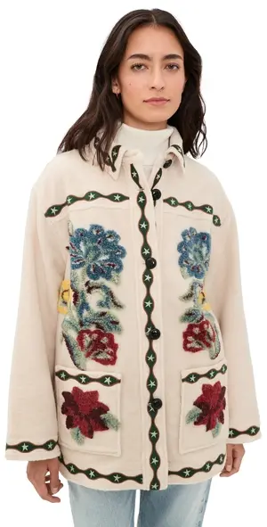 Farm Rio Lunar Boho Fleece Coat