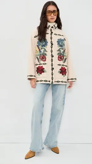 Farm Rio Lunar Boho Fleece Coat