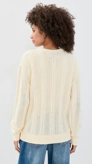 Terez Knicks Swizzle Cable Knit Crew Sweater