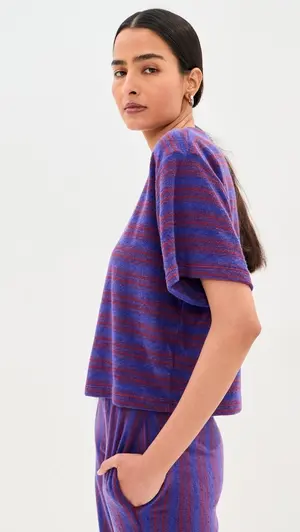 LE BOP Poppy Tee - Deep Iris/bordeaux