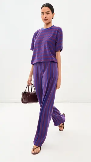 LE BOP Poppy Tee - Deep Iris/bordeaux