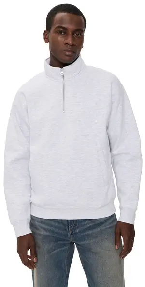 Obey Established Works Quarter Zip Sweatshirt - Ash Grey