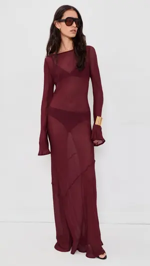 VRG GRL Luka Sheer Bias Maxi Dress