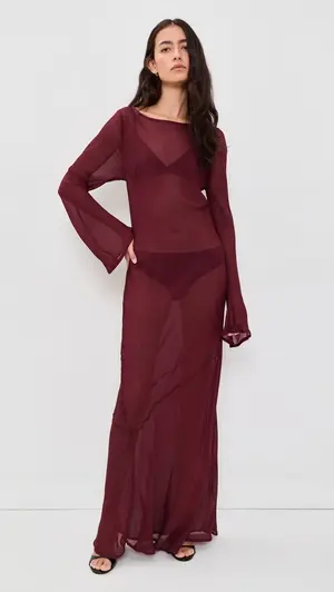 VRG GRL Luka Sheer Bias Maxi Dress