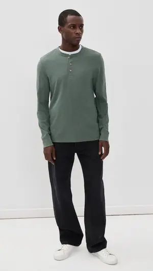 Faherty Brand Long Sleeve Waffle Henley Tee