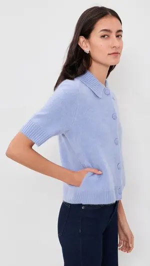 Rag & Bone Jada Brushed Cashmere Short Sleeve Cardigan