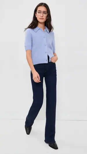 Rag & Bone Jada Brushed Cashmere Short Sleeve Cardigan
