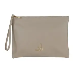 JOVIE Neutrals Frame Clutch In Sand - Black
