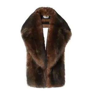 Fendi Ocher Dorsato Shearling Scarf - Black