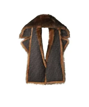 Fendi Ocher Dorsato Shearling Scarf
