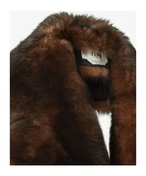 Fendi Ocher Dorsato Shearling Scarf