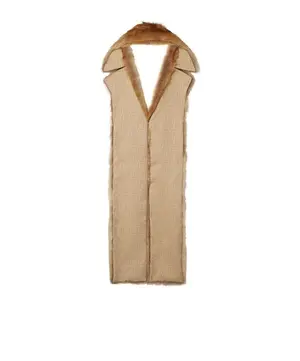 Fendi Caramel-colored Dorsato Shearling Scarf