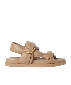 Fendi Nappa Leather Sandals - Beige