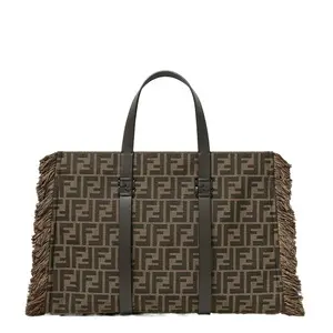 Fendi Summer Ff Jacquard Fringed Tote Bag
