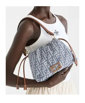Fendi Denim-effect Ff Jacquard Bag