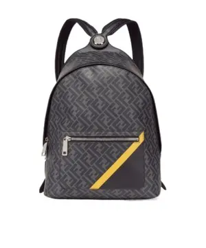 Fendi Diagonal Chiodo Medium Backpack - Black
