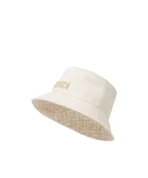 Fendi Reversible Canvas Bucket Hat - White