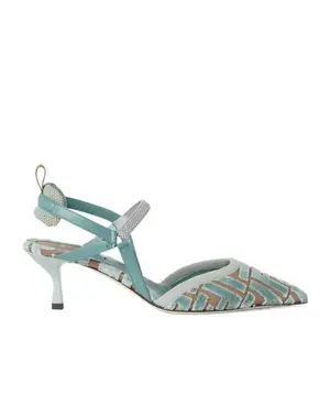 Fendi Medium-heeled Slingbacks In Ff Fabric
