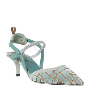 Fendi Medium-heeled Slingbacks In Ff Fabric