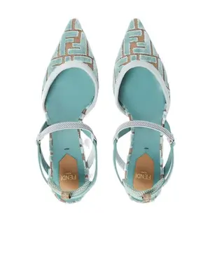 Fendi Medium-heeled Slingbacks In Ff Fabric