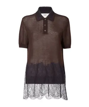 Fendi Cashmere And Wool Polo Shirt - Brown