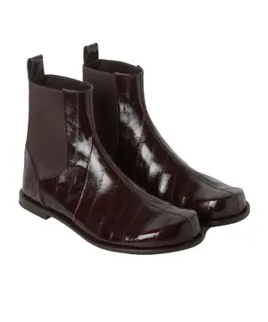 Fendi Hagfish Leather Chelsea Boots