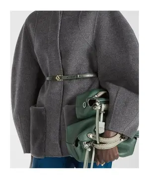 Fendi Hagfish Leather Belt - Green