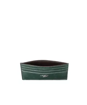 Fendi Dark Ostrich Leather Card Holder