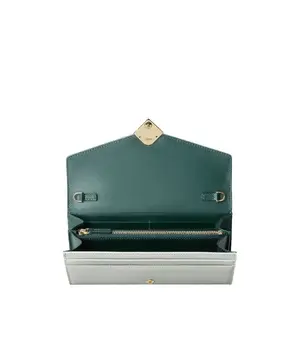 Fendi Ff Diamonds Chain-linked Continental Wallet - Green