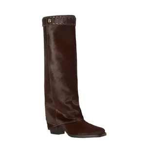 Fendi Brown Cavallino Calfskin High-heeled Boots