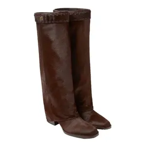Fendi Brown Cavallino Calfskin High-heeled Boots