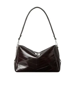 Fendi Dark Brown Inlaid Hagfish Leather Bag