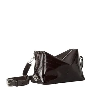 Fendi Dark Brown Inlaid Hagfish Leather Bag