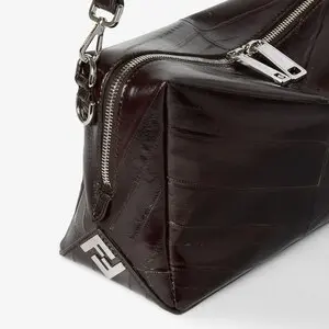 Fendi Dark Brown Inlaid Hagfish Leather Bag