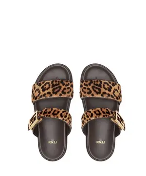 Fendi Feel Laopard Printed Sandals