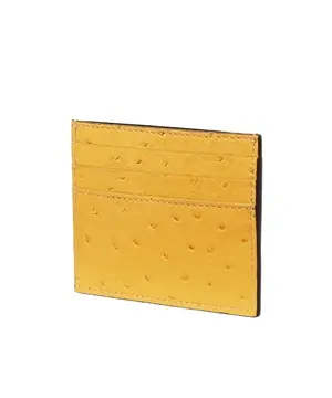 Fendi Ostrich Card Holder - Yellow