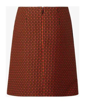 Fendi Dots Red And Black Wool And Silk Skirt