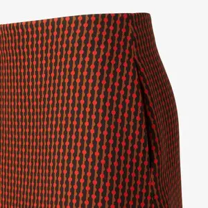 Fendi Dots Red And Black Wool And Silk Skirt